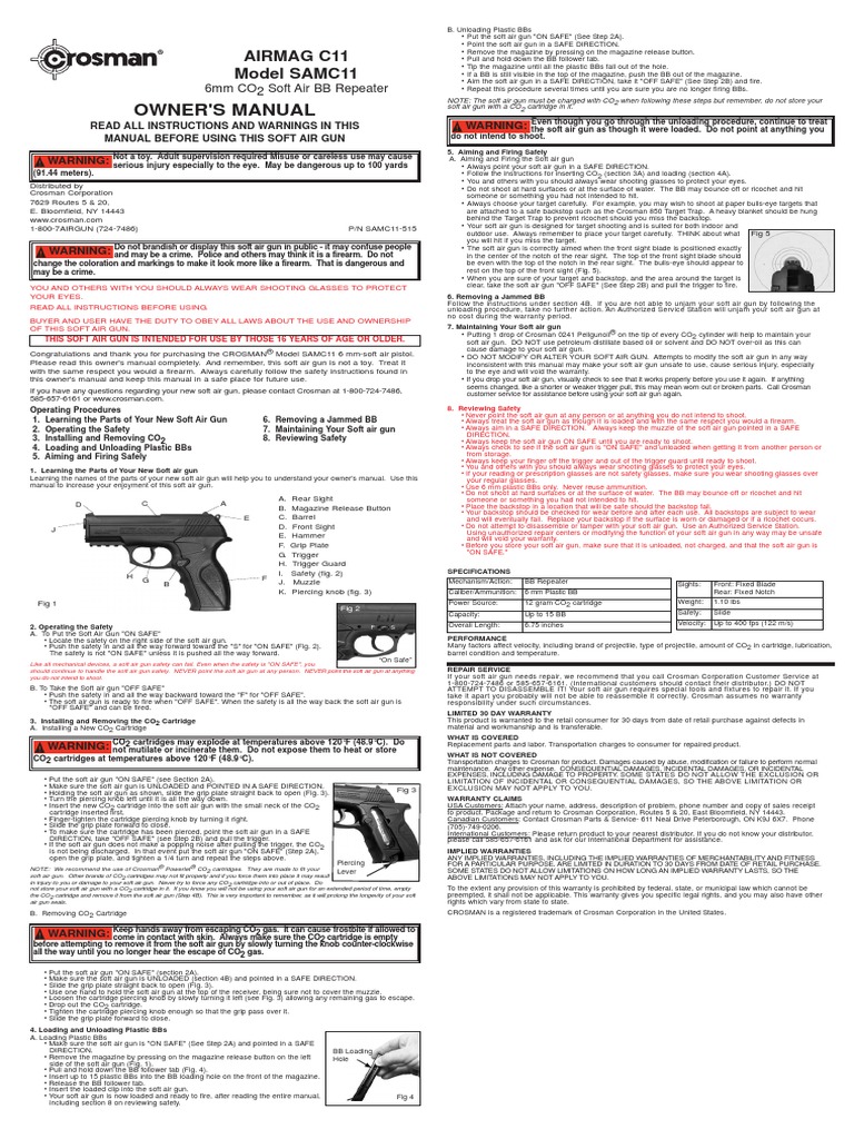C11 OWNER'S MANUAL - Crosman | PDF | Gun Barrel | Applied And ...