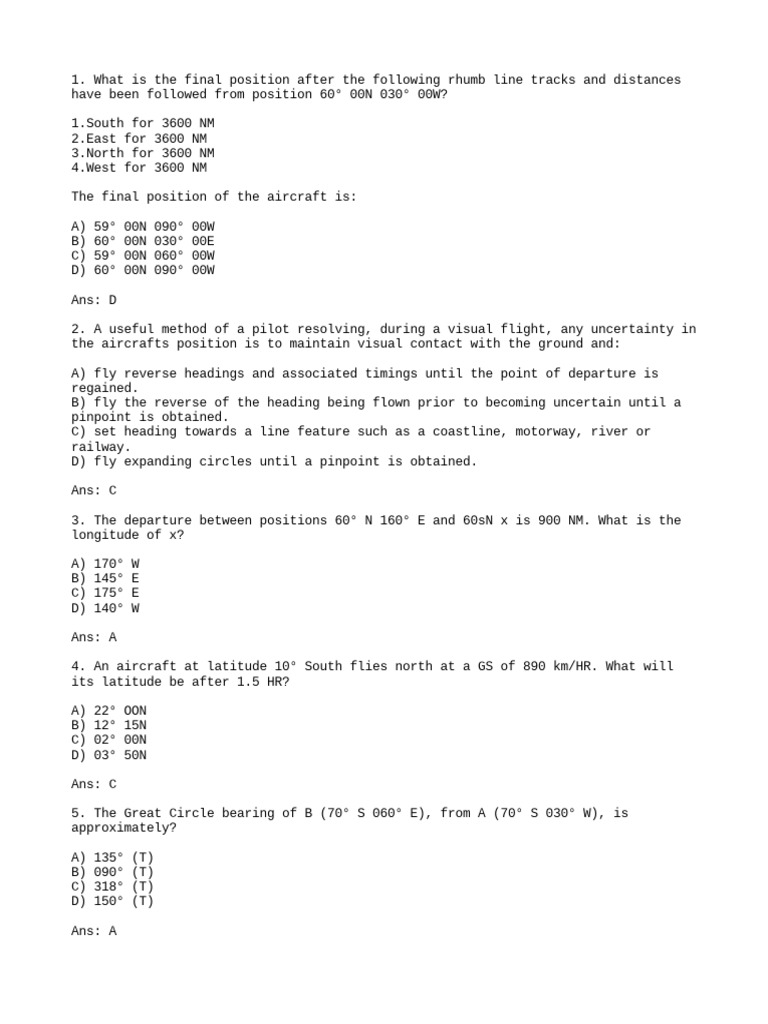 Navigation Calculations: Determining Positions, Tracks, Bearings and ...