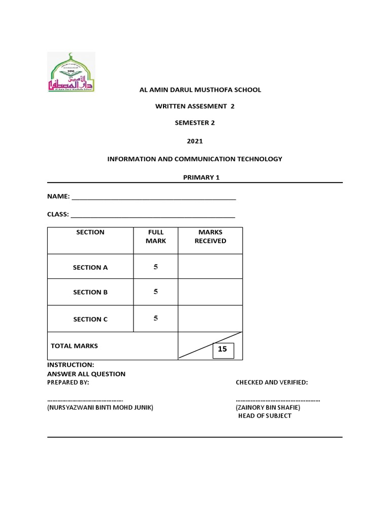 Ict Primary 1 | PDF | Computer Hardware | Information Age