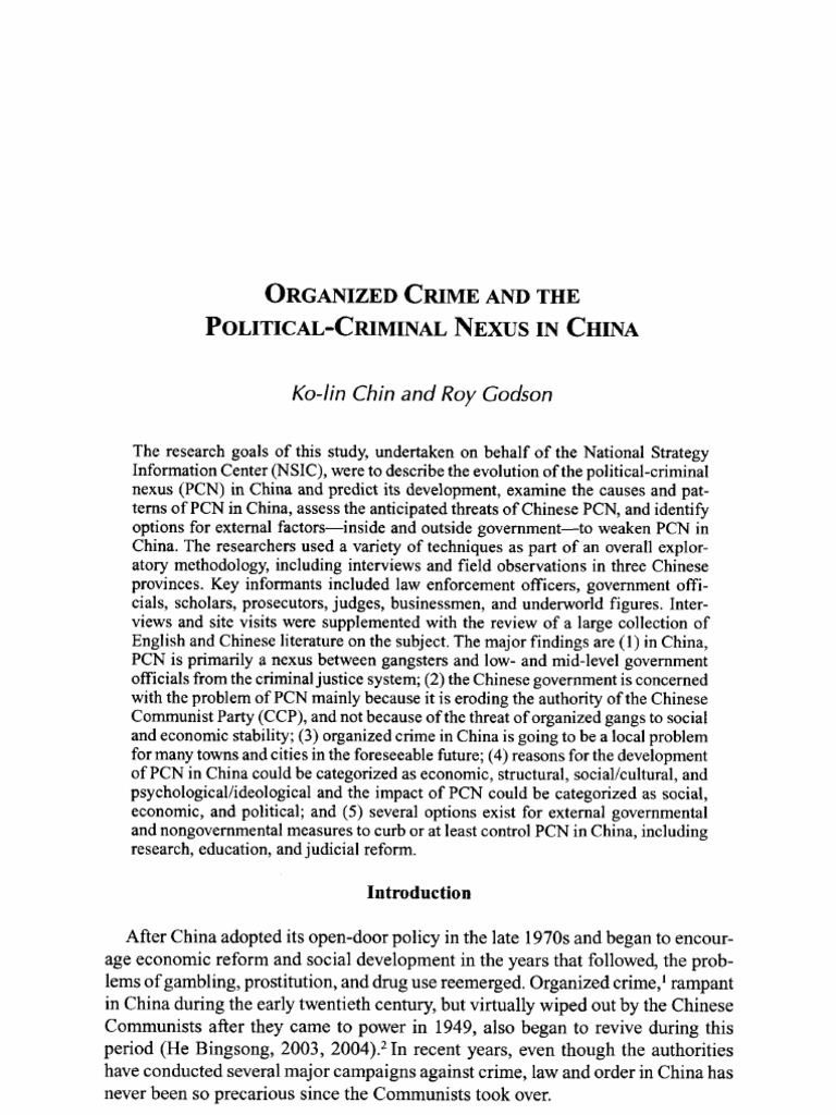 Chin, Ko-Lin and Roy Godson (2006) - Organized Crime and The Political ...