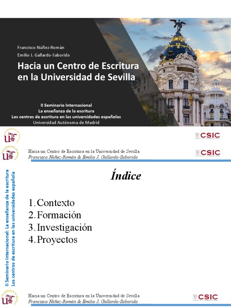 Hacia Un Centro de Escritura en La Universidad de Sevilla | PDF ...
