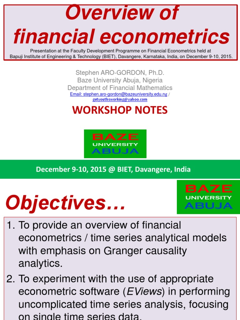 Overview of Financial Econometrics | PDF | Econometrics | Statistics Overview of Financial Econometrics | PDF | Econometrics | Statistics
