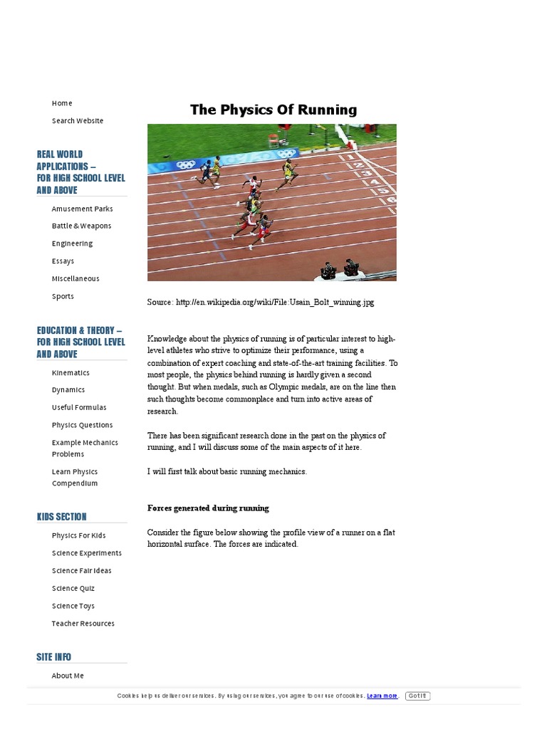 Physics of Running | PDF | Running | Force