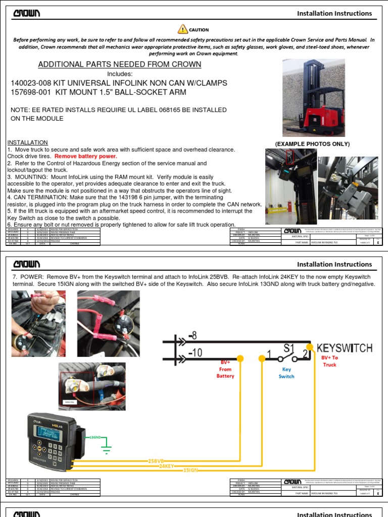 Additional Parts Needed From Crown 140023-008 Kit Universal Infolink ...