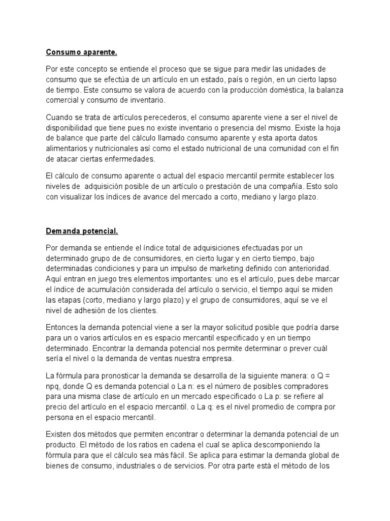 Consumo Aparente | PDF | Consumo (economía) | Inventario