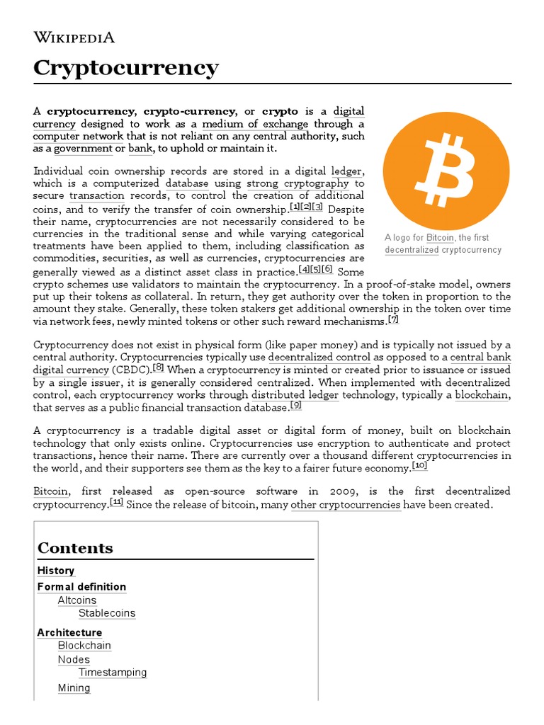 Cryptocurrency Investigacion | PDF | Cryptocurrency | Bitcoin
