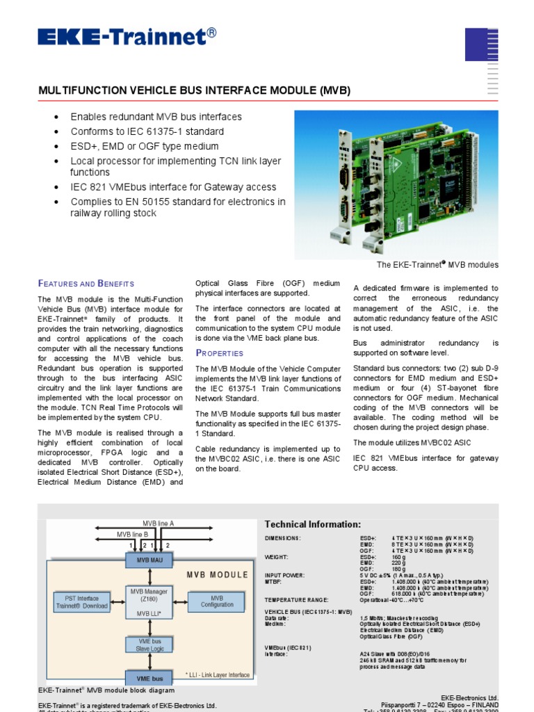 MVB en | PDF | Electronics | Digital Technology