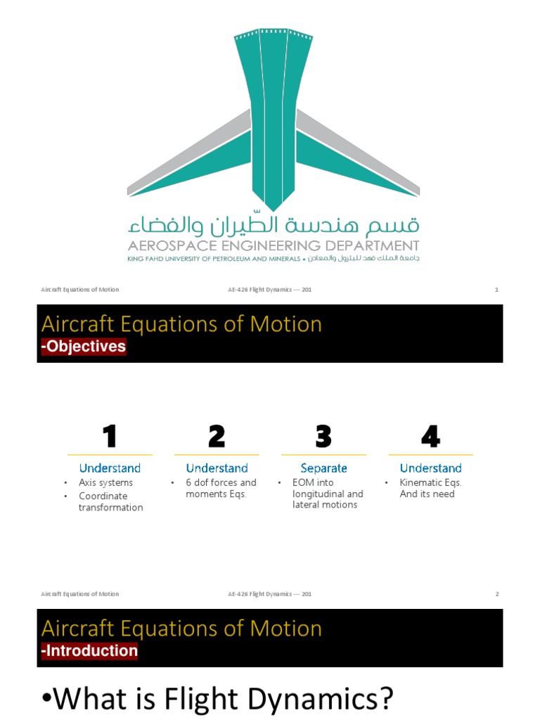 CH4 - Aircraft Equations of Motion | PDF | Flight Dynamics (Fixed Wing ...