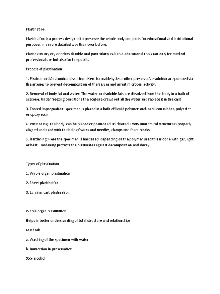 Plastination-WPS Office | PDF | Anatomy | Chemistry