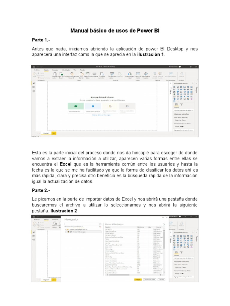 Manual Básico de Usos de Power BI | PDF | Información | Microsoft Excel