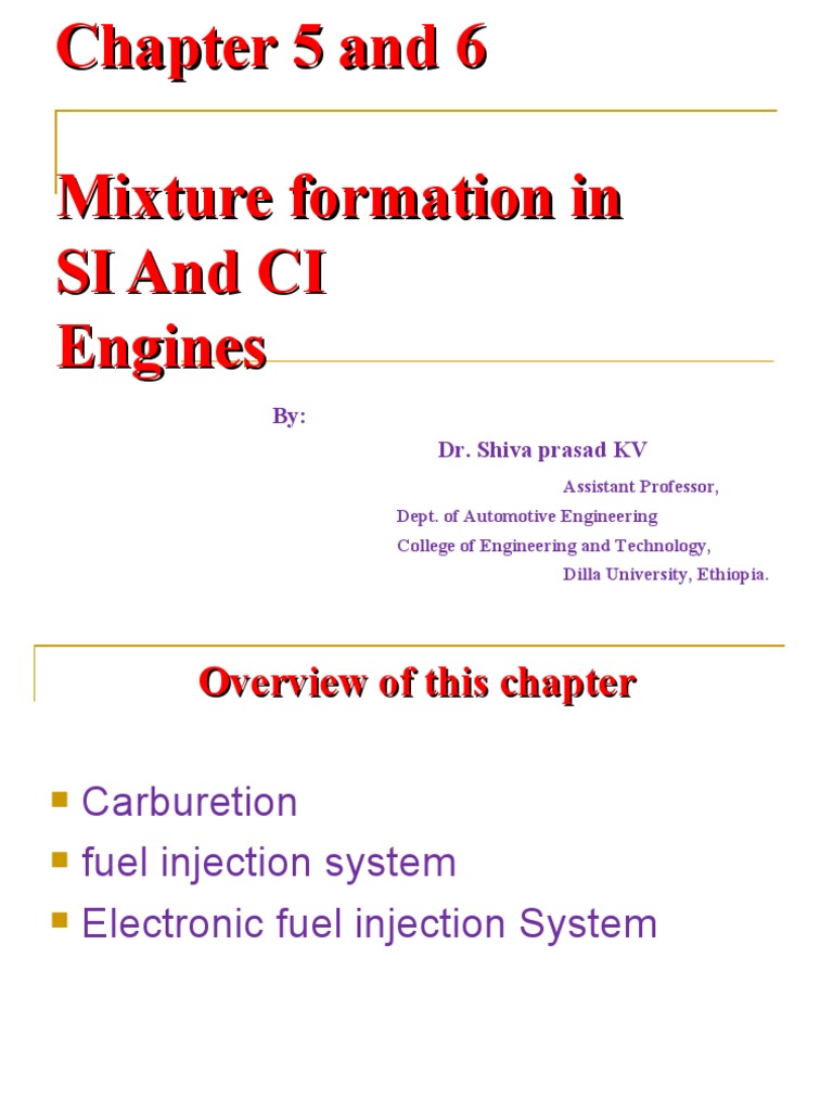 Chapter 5 6 Mixture Formation in SI and CI Engines | PDF | Ignition ...