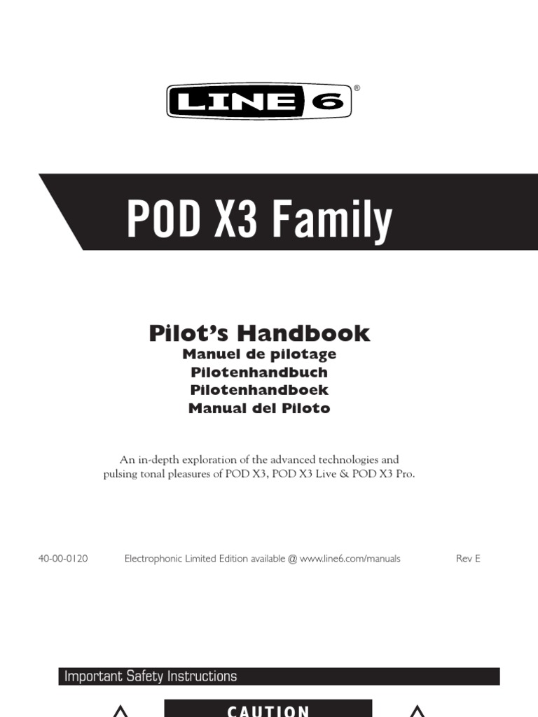 POD X3 Advanced Guide (Rev E) - English | PDF | Equalization (Audio) | Usb
