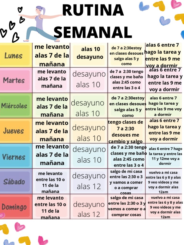 Rutina Semanal | PDF