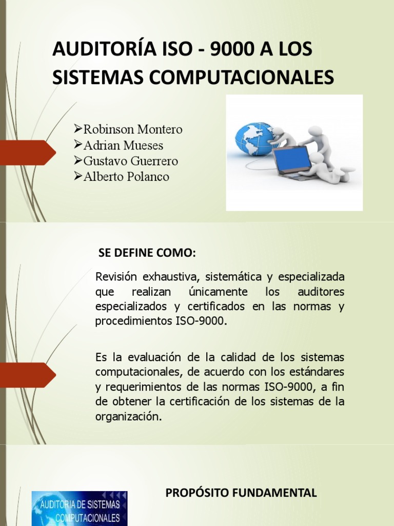 Auditoría ISO - 9000 A Los Sistemas Computacionales, Grupo 6 | PDF ...