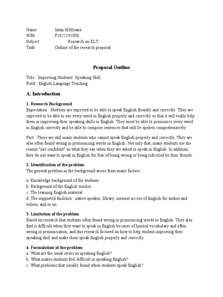 Significance of ELT Research Proposal | PDF | English Language | Vocabulary