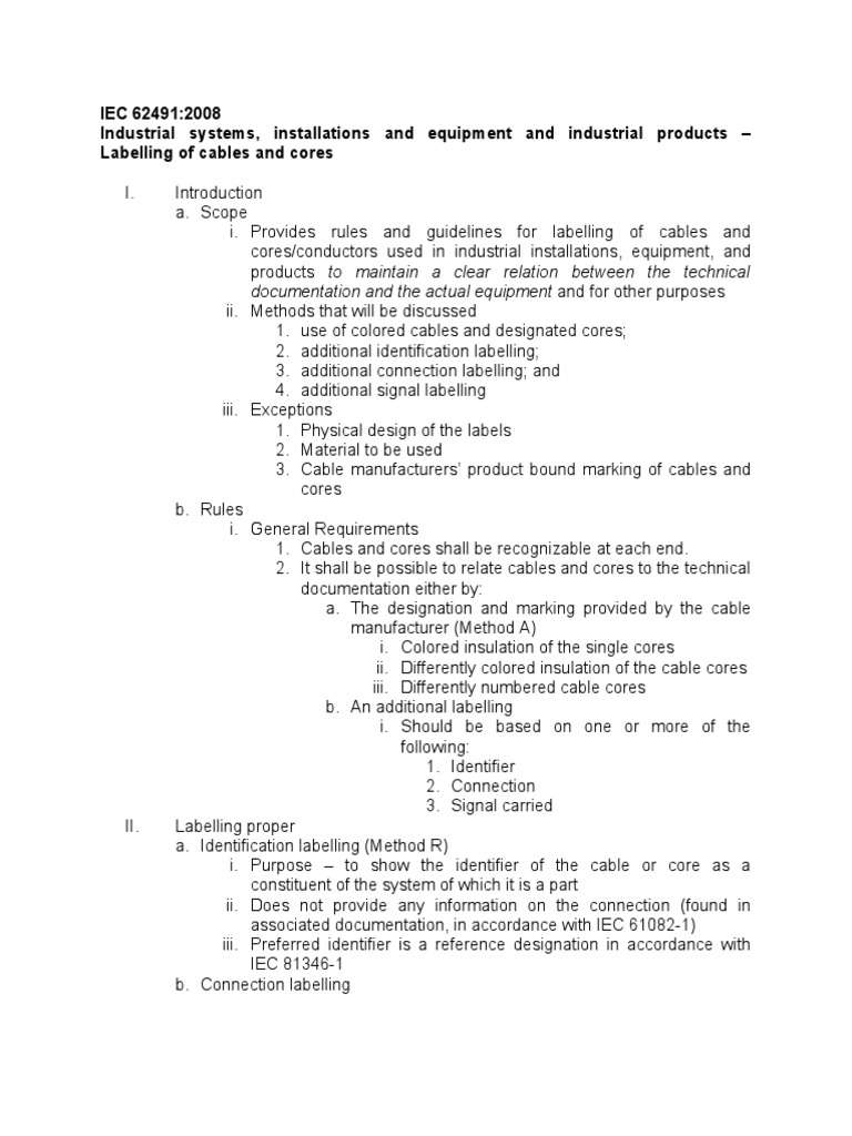IEC 62491:2008 Industrial Systems, Installations and Equipment and ...
