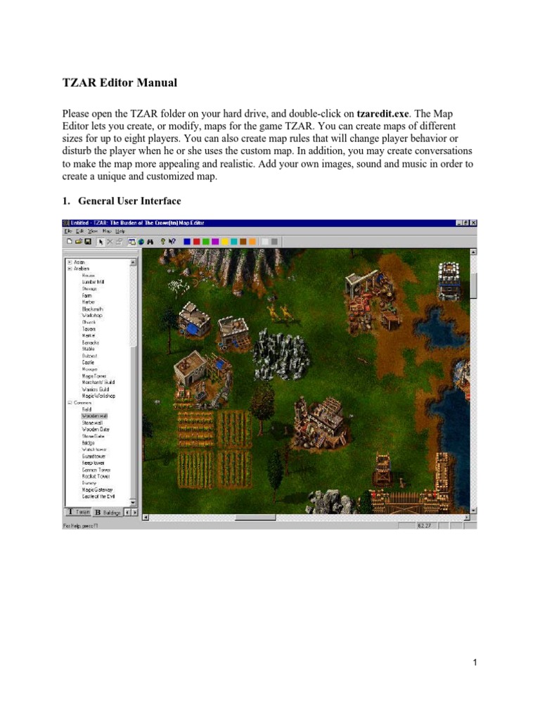 TZAR Editor Manual: 1. General User Interface | PDF | Window (Computing ...