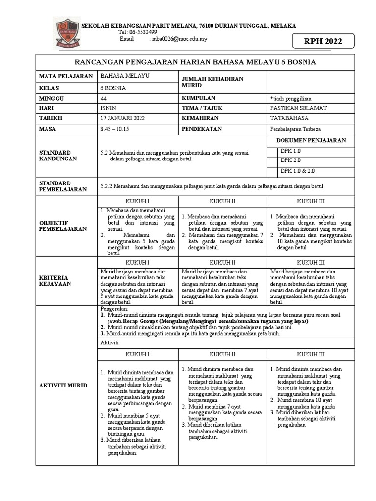 RPH BM 6 Week 44 | PDF
