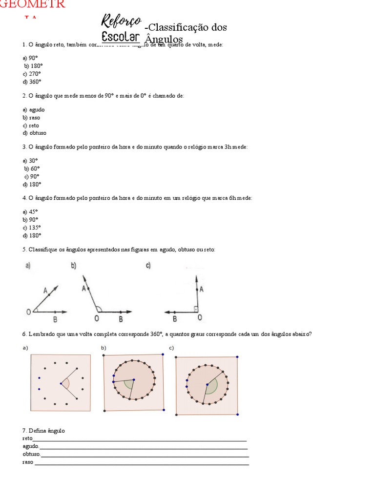 Classificaçao Dos Angulos | PDF