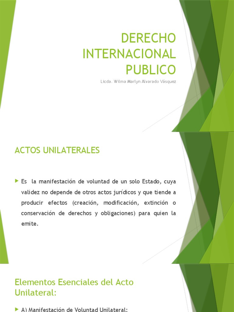 Actos Unilaterales | PDF | Estado (política) | Ley internacional