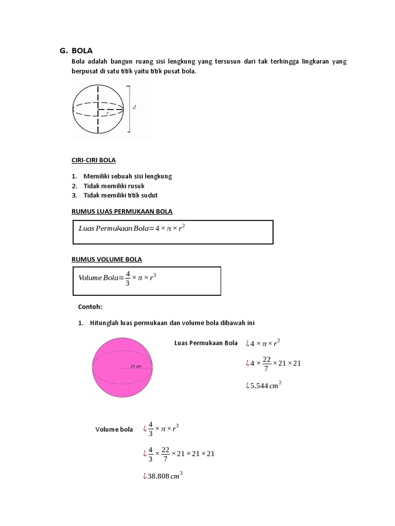 Contoh Soal Luas dan Volume Bola | PDF