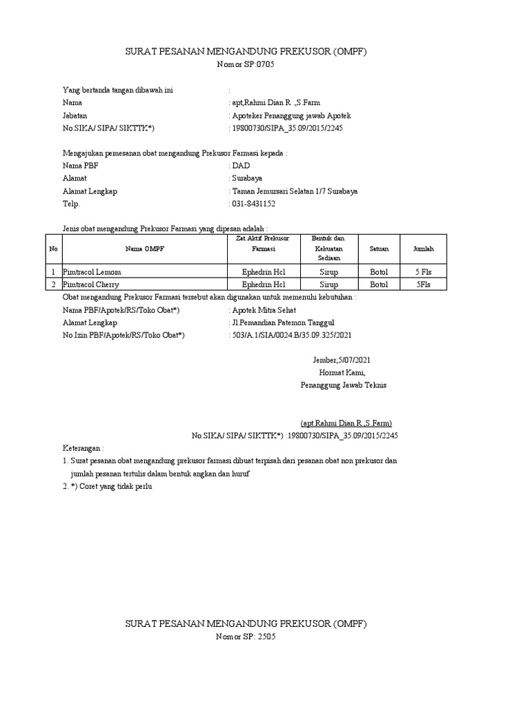 Contoh SP OMPF | PDF