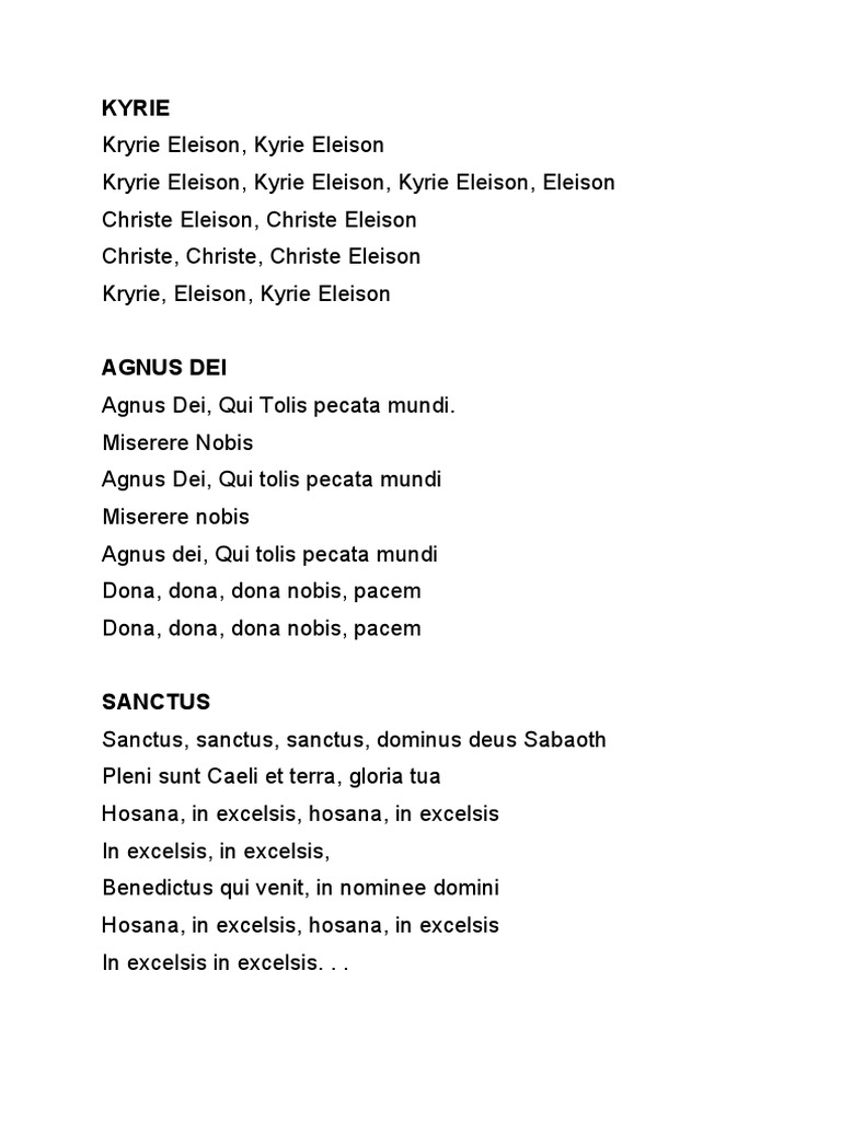 Kyrie Koor Teks | PDF