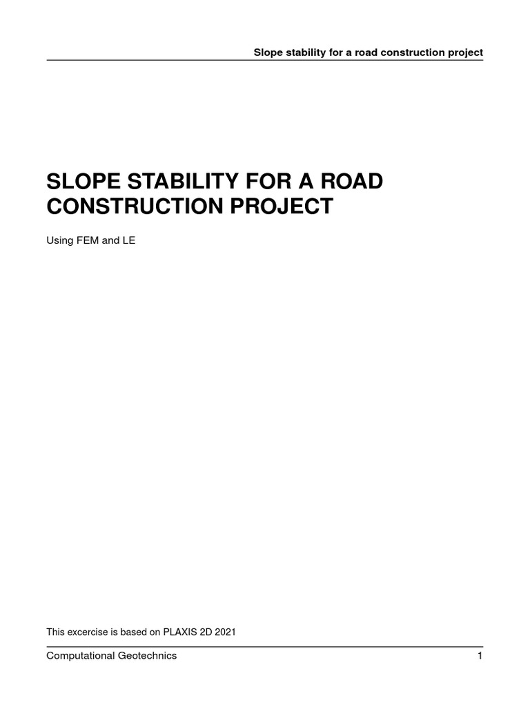 Slope Stability Analysis for Road Project | PDF | Geotechnical ...