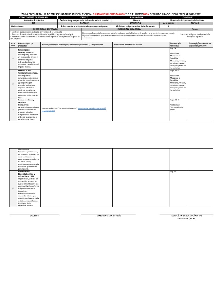 Historia 2°. Secuencia 13 | PDF | México