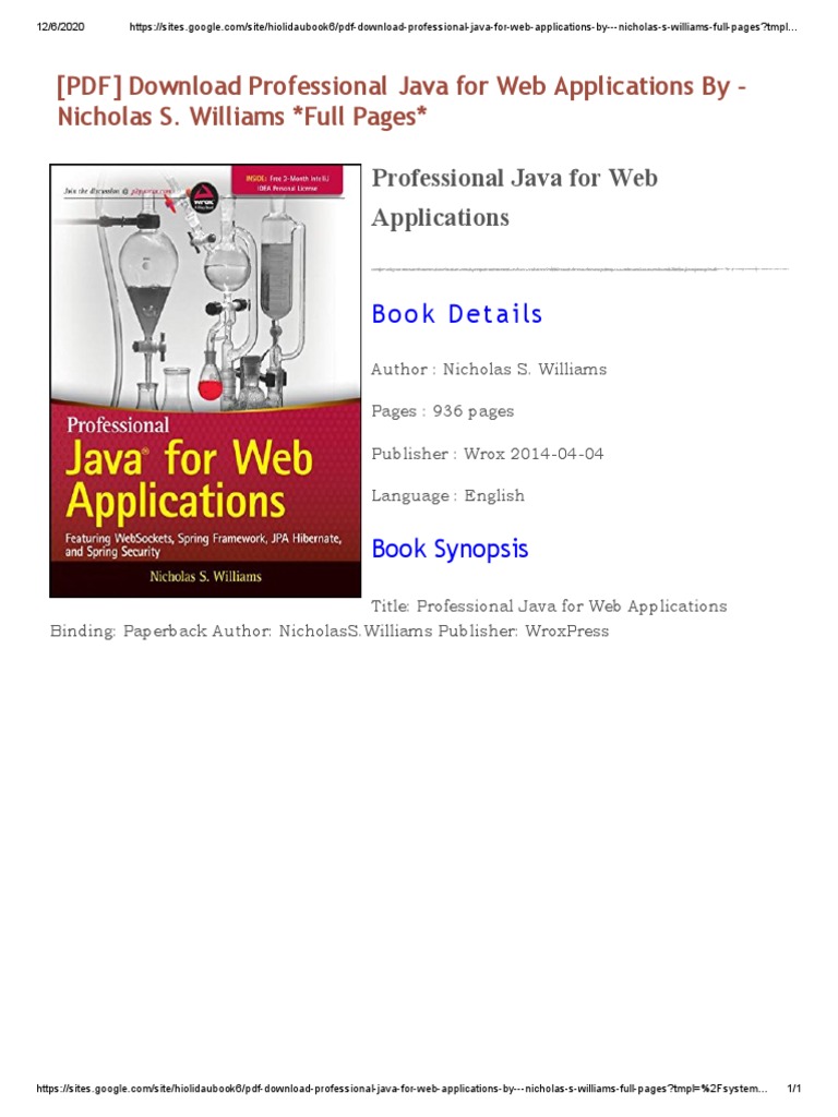 PDF Download Professional Java For Web Applications by - Nicholas S ...