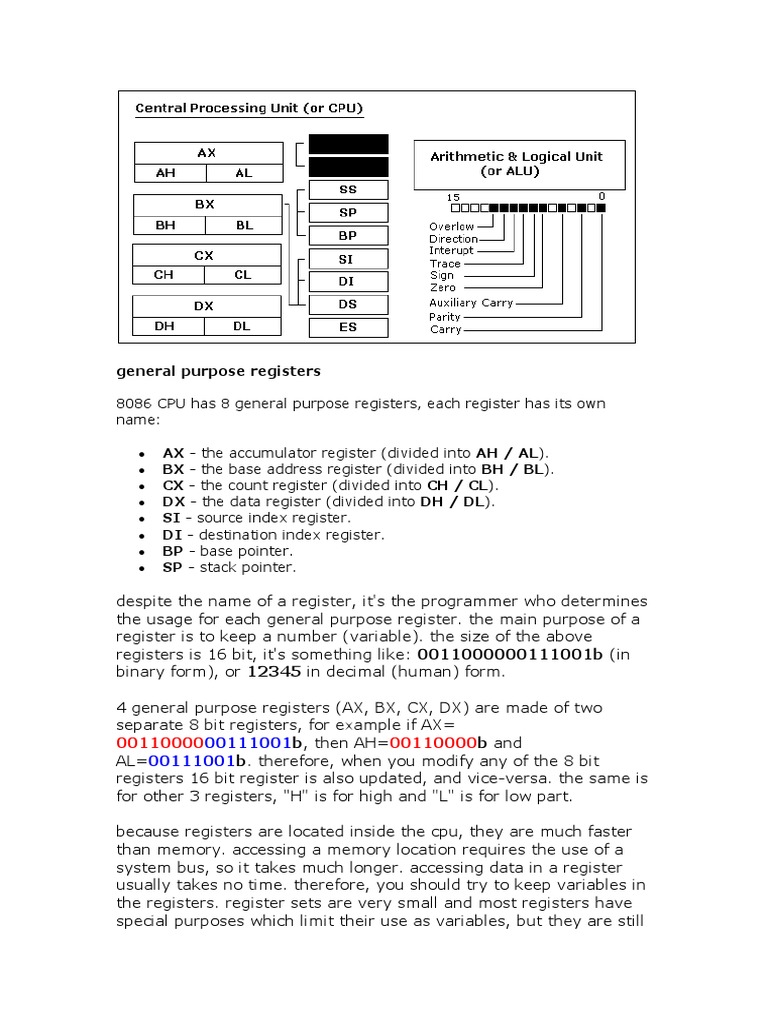 General Purpose Registers | PDF | Central Processing Unit | Pointer (Computer Programming)