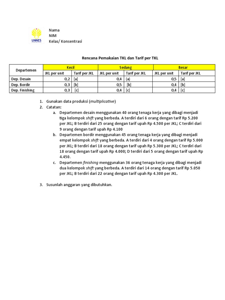 Data Anggaran TKL | PDF