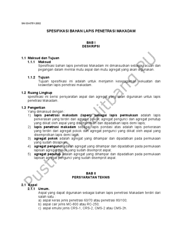 Sni 03-6751-2002 | PDF