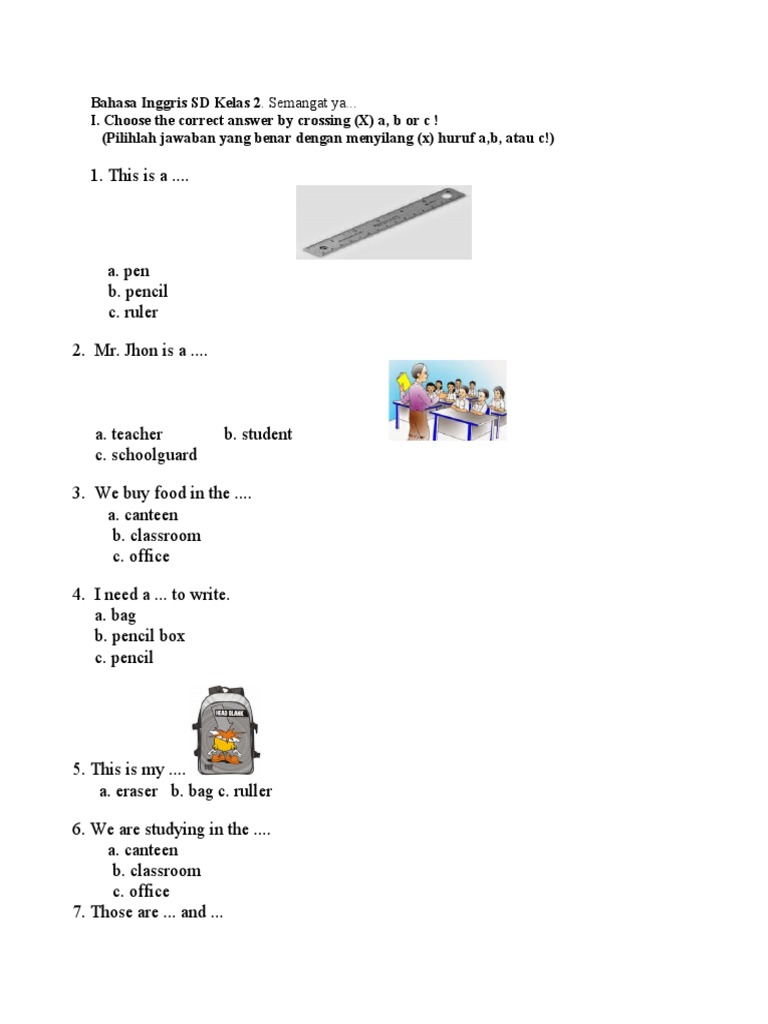 Bahasa Inggris SD Kelas 2 | PDF