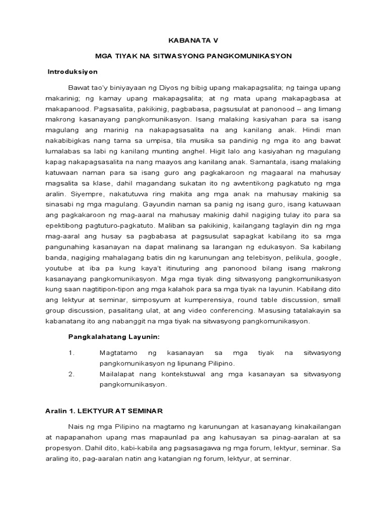 Kabanata V Filipino | PDF