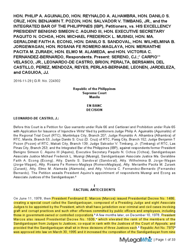Aguinaldo Vs Aquino III en Banc Decision | PDF | Standing (Law ...