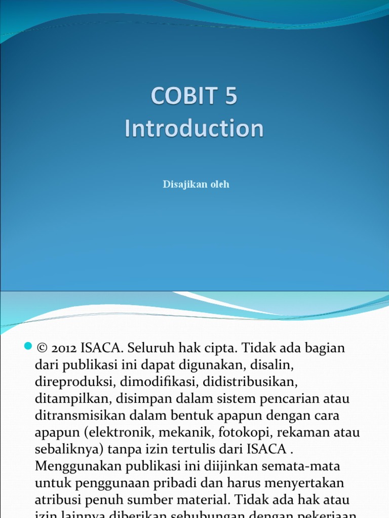 01 COBIT5-Introduction - Ppt-Indo | PDF