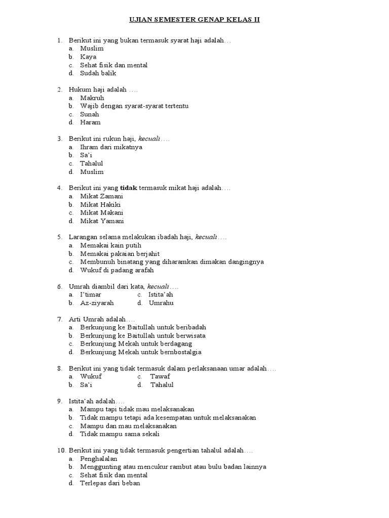 Ujian Semester Genap Kelas Ii | PDF Ujian Semester Genap Kelas Ii | PDF