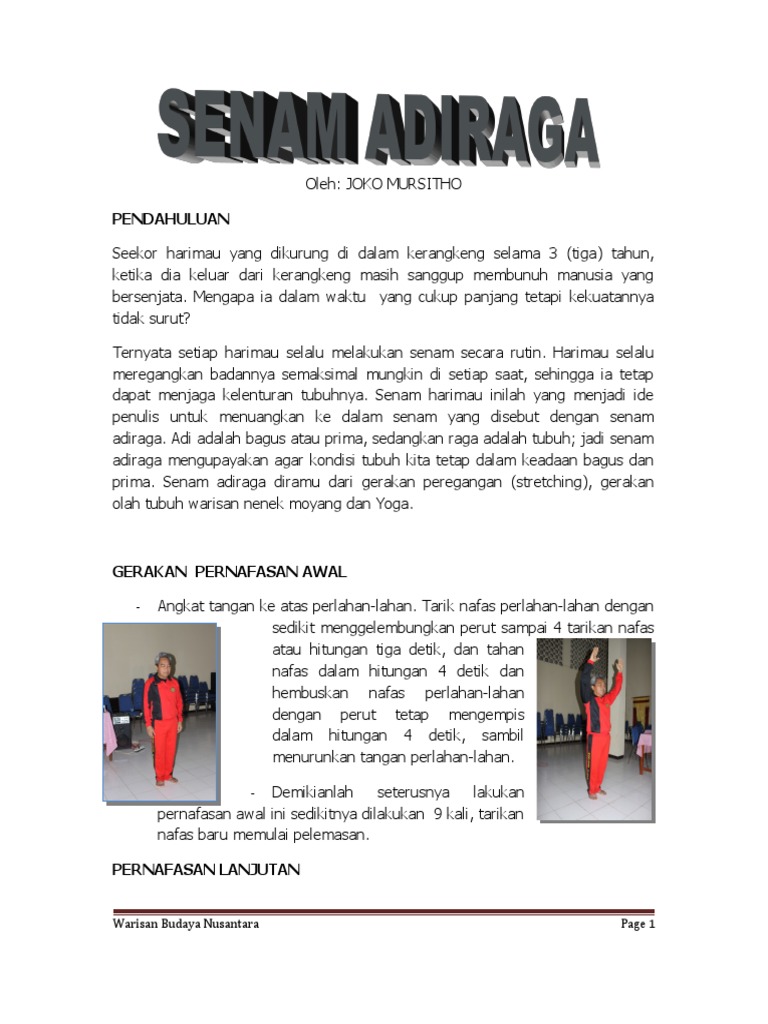 Senam Adiraga: Gerakan dan Teknik | PDF | Seni & Disiplin Bahasa