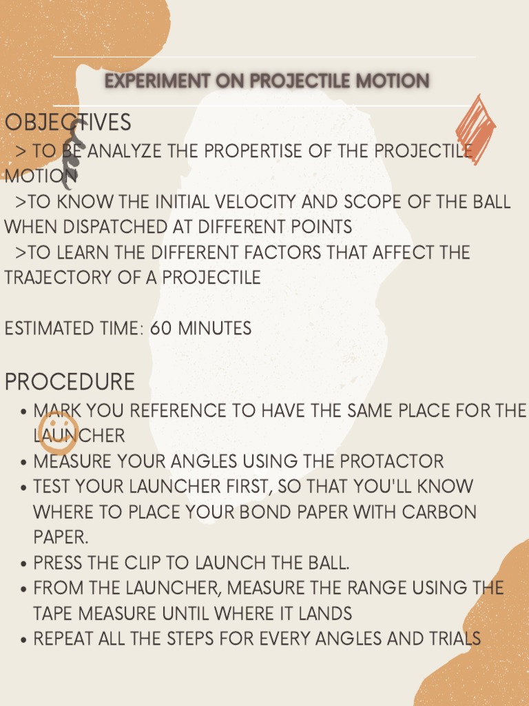 Projectile Motion Experiment Guide | PDF | Home & Garden