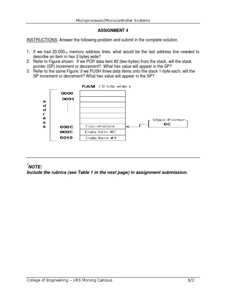 Assignment 4: Microprocessor/Microcontroller Systems | PDF | Computer ...