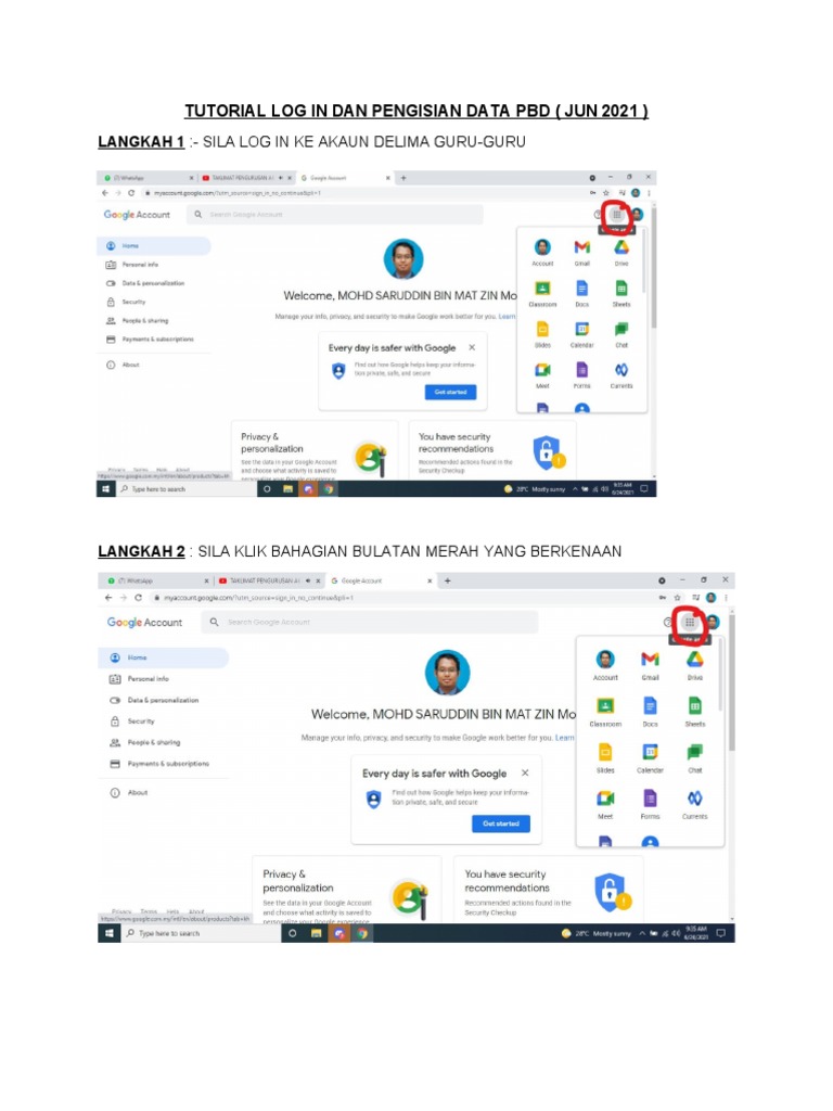 Tutorial Log in Dan Pengisian Data PBD | PDF