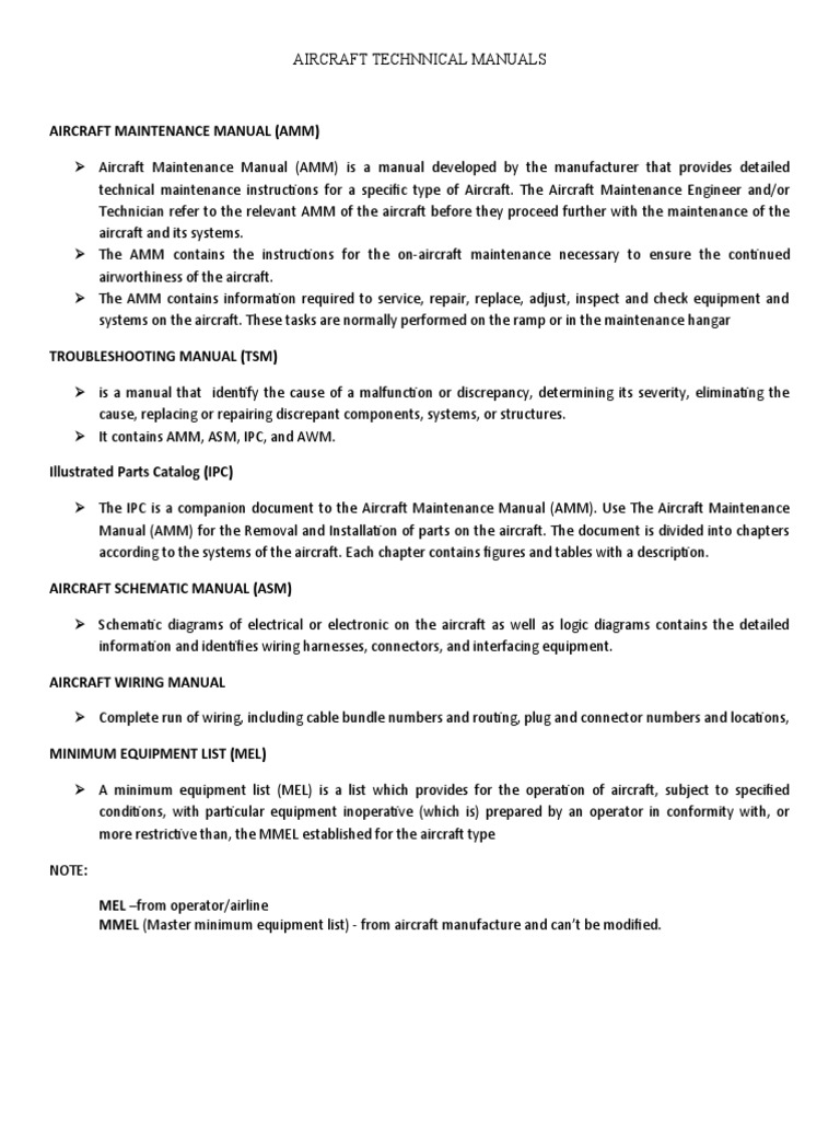 Aircraft Maintenance Manual Overview | PDF
