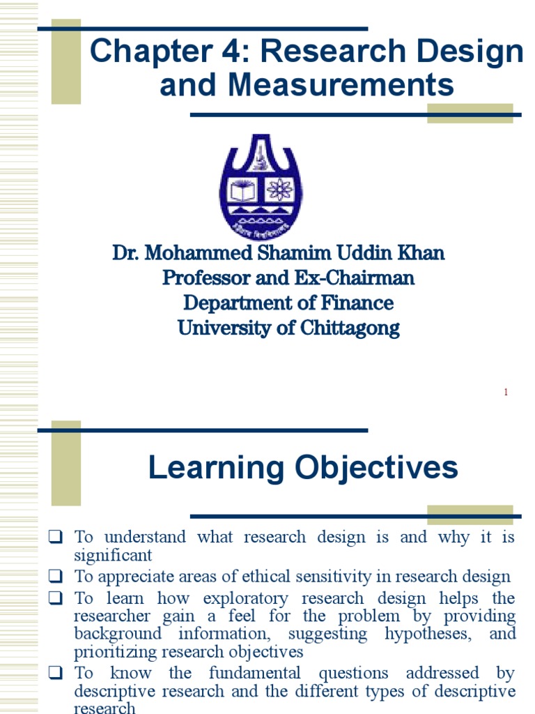 Chapter 4 Research Design | PDF | Level Of Measurement | Statistics