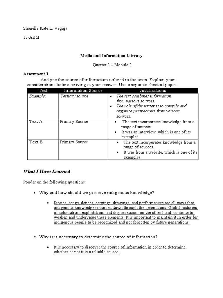 Analyzing Primary and Secondary Sources: A Student's Reflection on ...