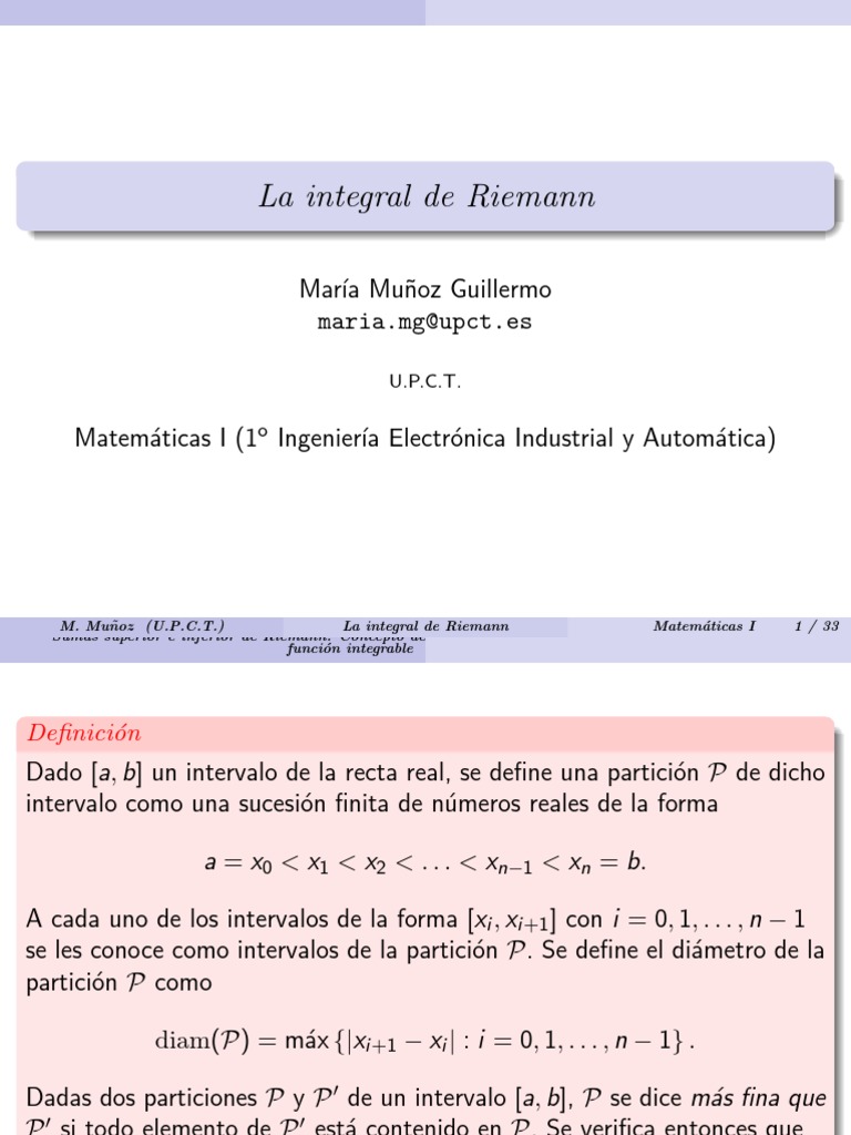 Tema 9 Integral Riemann | PDF | Integral | Derivado