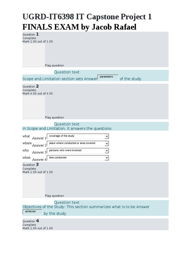 Capstone Project 1 Q1 To FINALS EXAM - Docx-1 | PDF | Validity ...