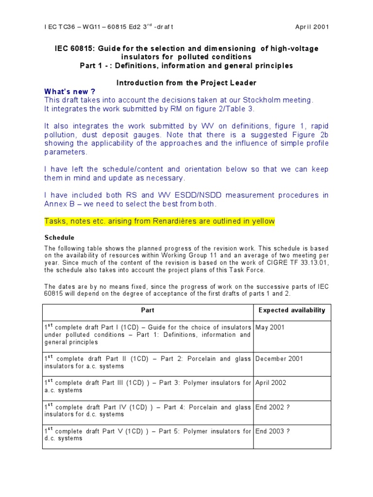 IEC 60815: High-Voltage Insulator Guide | PDF | Electric Arc ...