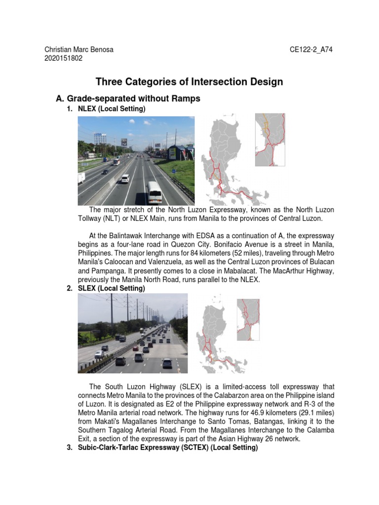 Three Categories of Intersection Design: A. Grade-Separated Without ...