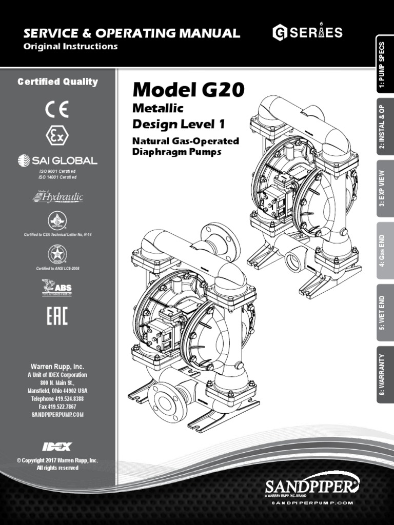Sandpiper Service Operation Manual | PDF | Valve | Pump
